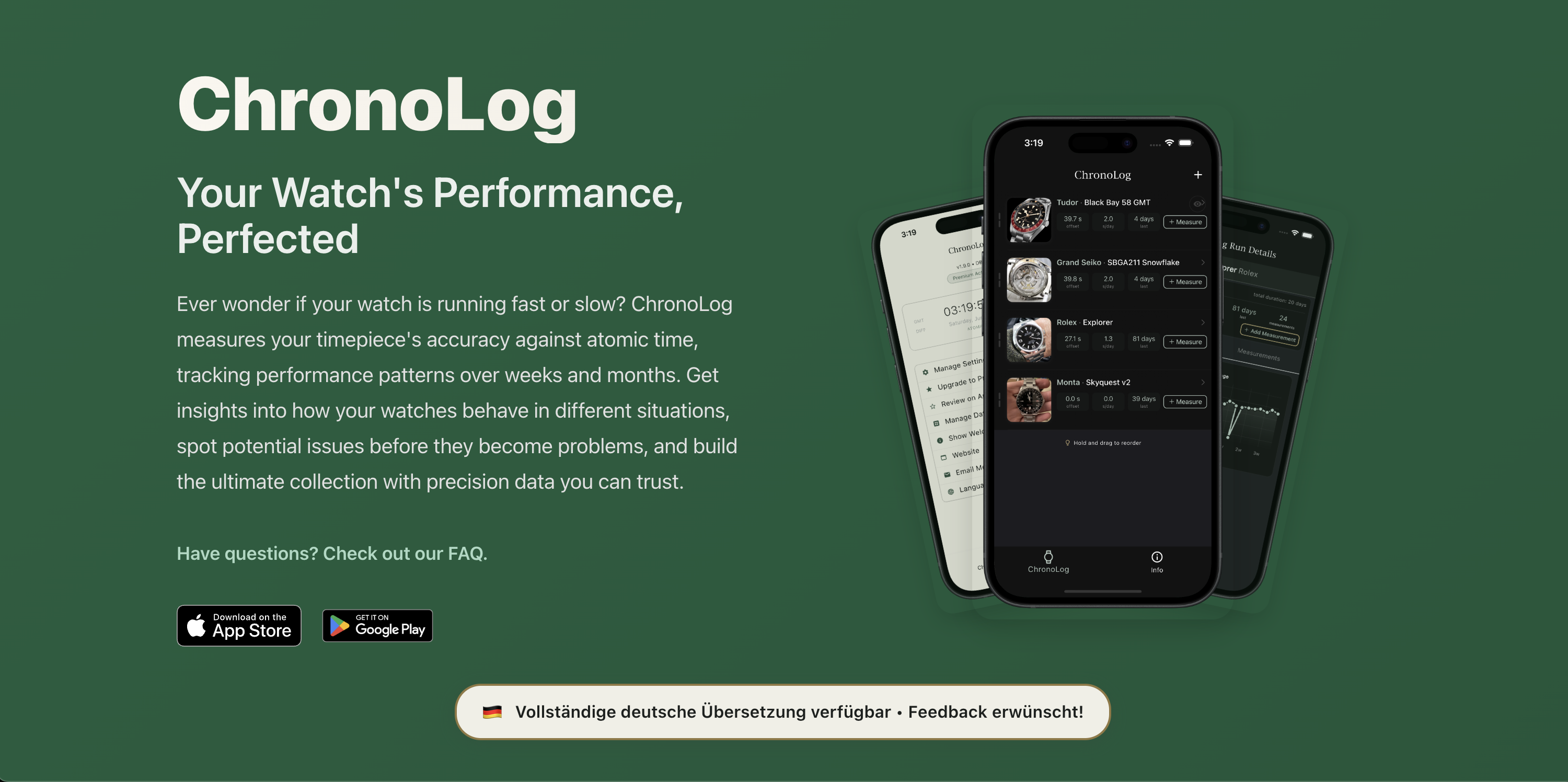 ChronoLog - Watch Performance & Accuracy Tracker